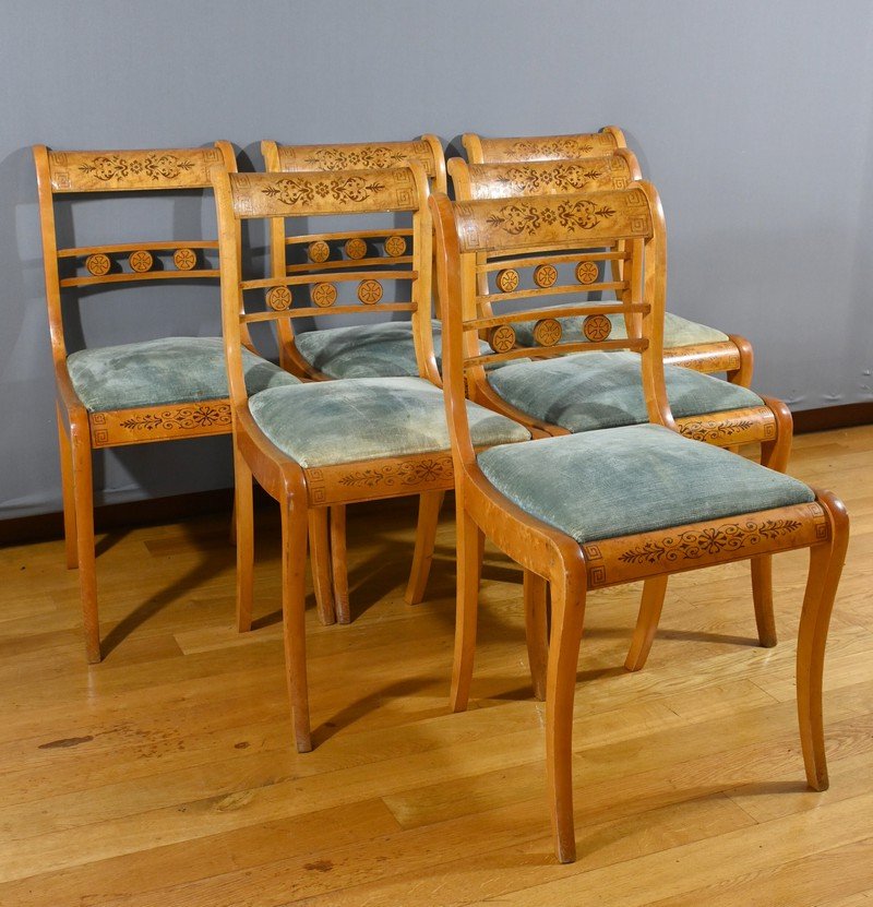 Speckled Maple Chairs, Set of 6 for sale at Pamono