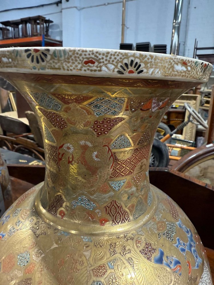 19th Century Japanese Satsuma Vases, Set of 2 for sale at Pamono