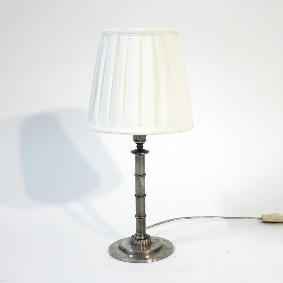 Art Deco Pewter Table Lamp by Erik Flemming, 1930s for sale at Pamono