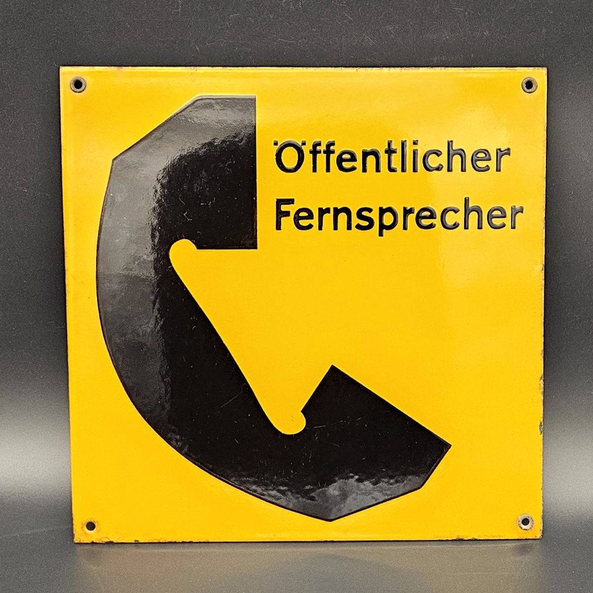 Enamel Public Telephone Sign, 1950s-1960s for sale at Pamono