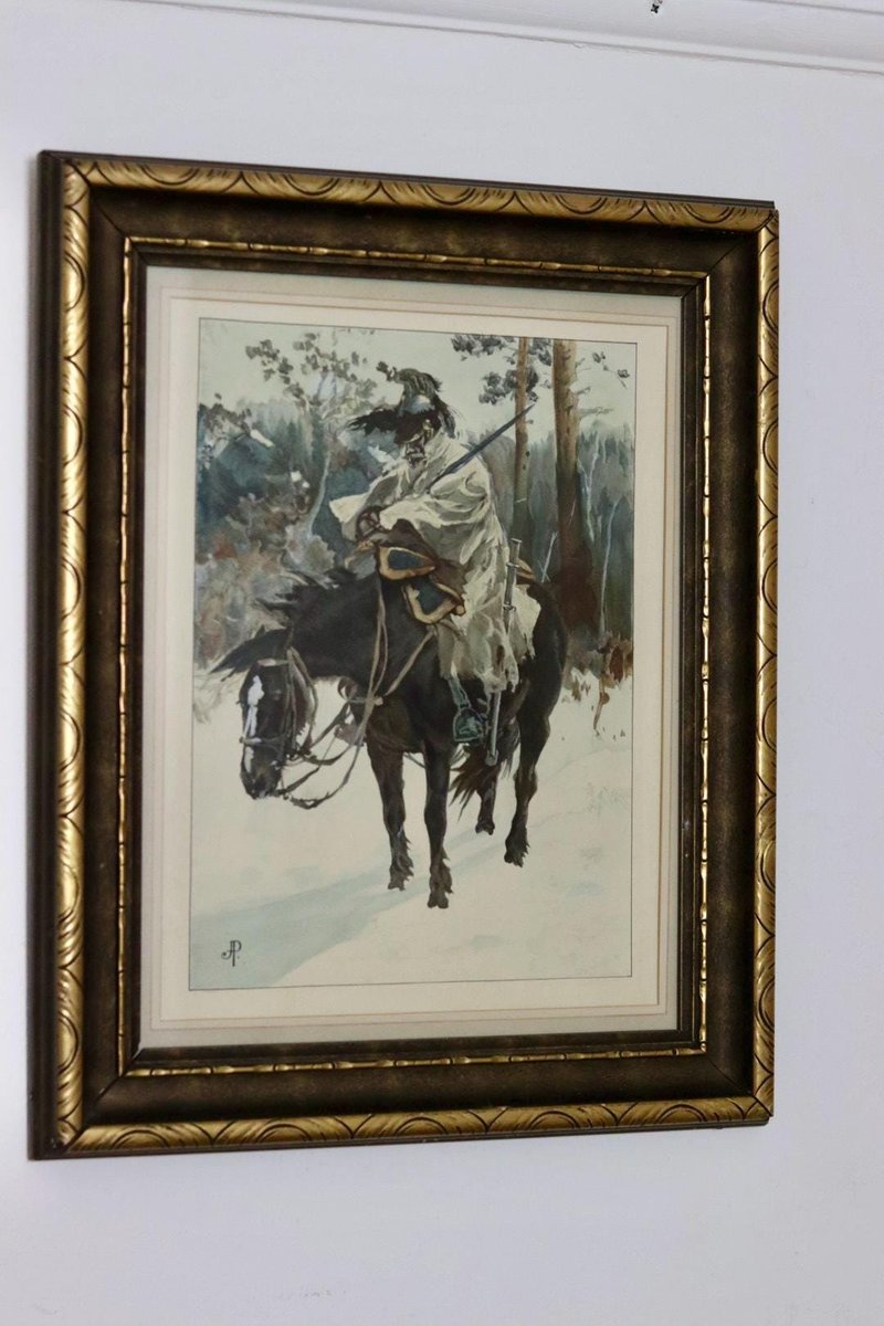 Polish Hussar, 1960s, Watercolor, Framed for sale at Pamono