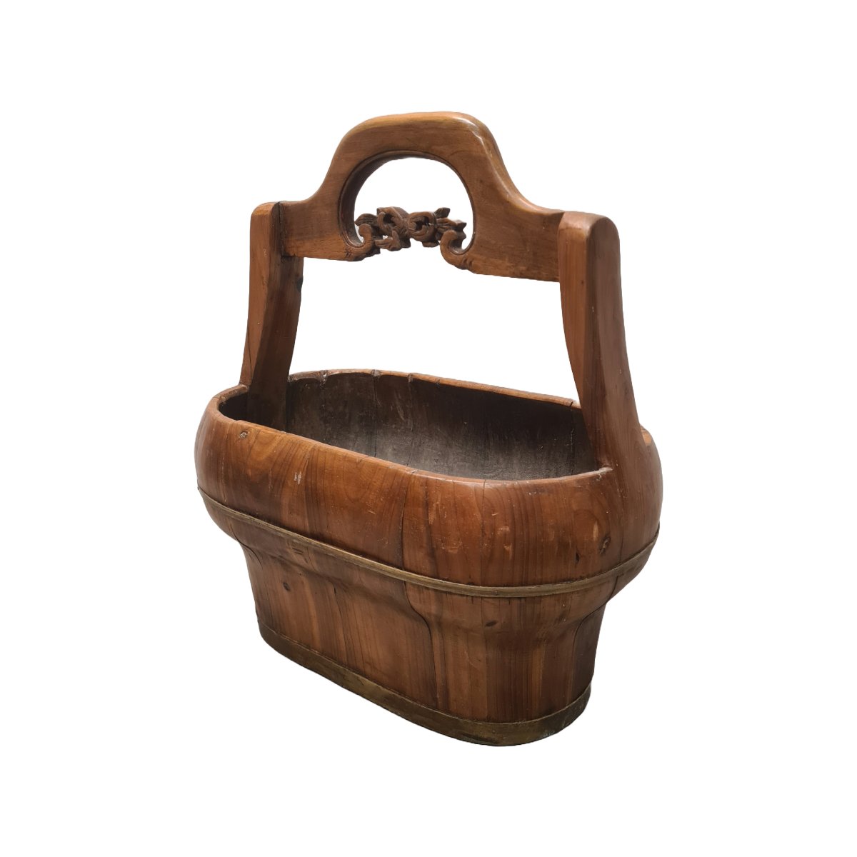 Mid-Century Chinese Wooden Water Bucket, 1950s for sale at Pamono