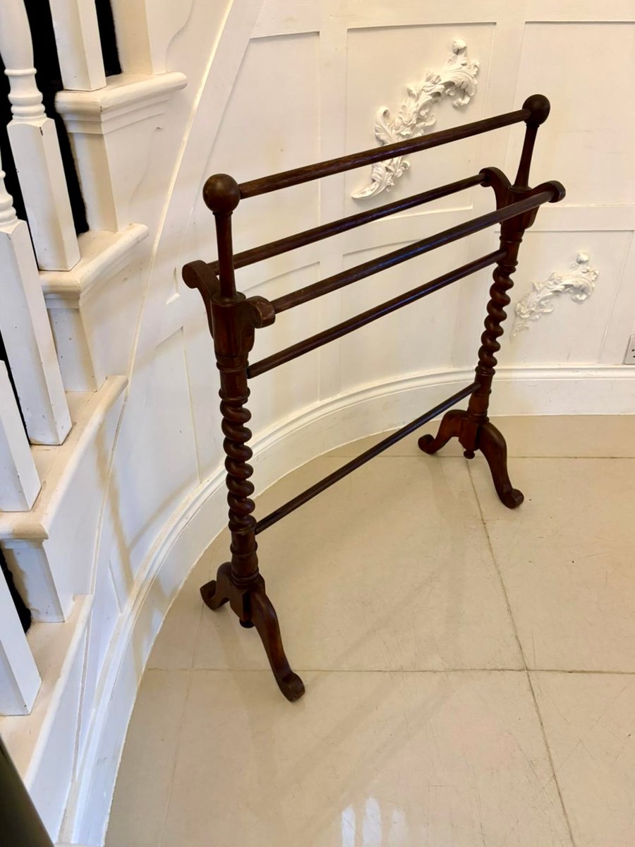 Antique Victorian Mahogany Towel Rail, 1860 for sale at Pamono