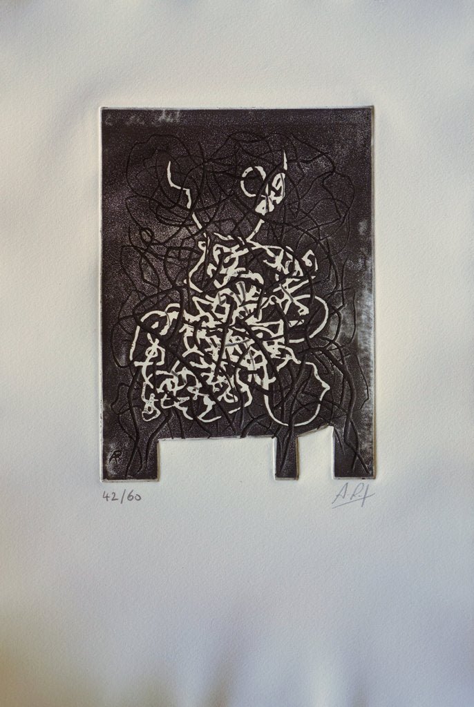 Alain Rufas, Ligne sculptée, Original Color Engraving for sale at Pamono