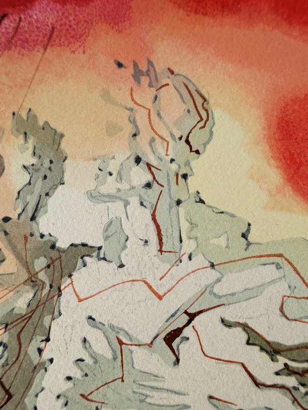 Salvador Dali, The Black Devil, Woodcut for sale at Pamono