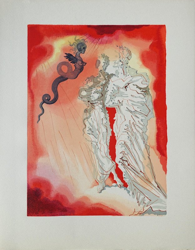 Salvador Dali, The Black Devil, Woodcut for sale at Pamono