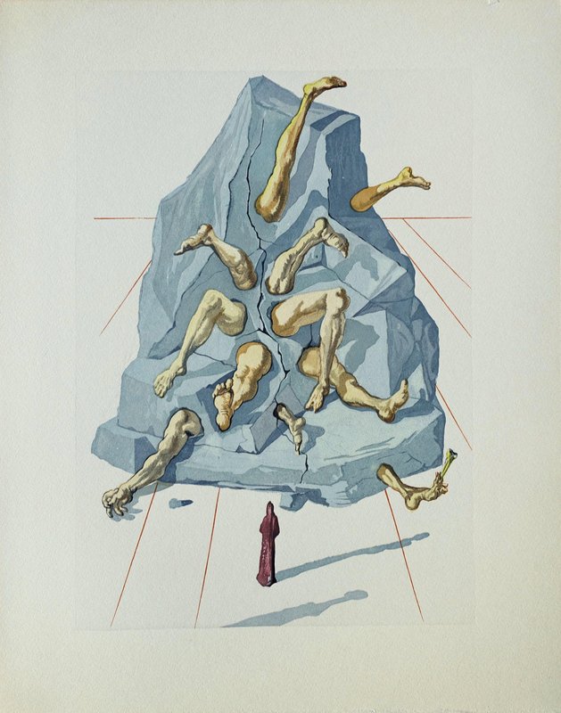 Salvador Dali, The Simoniacs, Woodcut for sale at Pamono