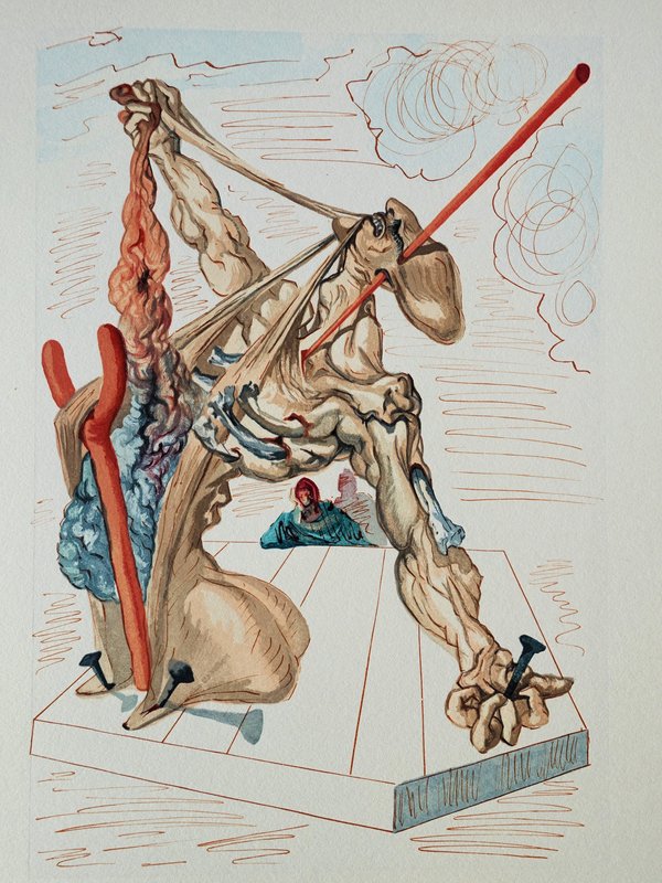 Salvador Dali, The Falsifiers, Woodcut for sale at Pamono