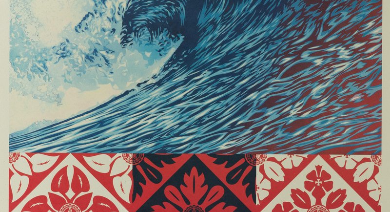 Shepard Fairey, Wave Distress, Screenprint for sale at Pamono