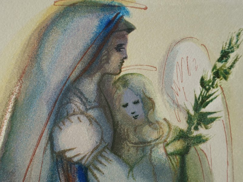 Salvador Dali, The Comfort of Angels, Woodcut for sale at Pamono