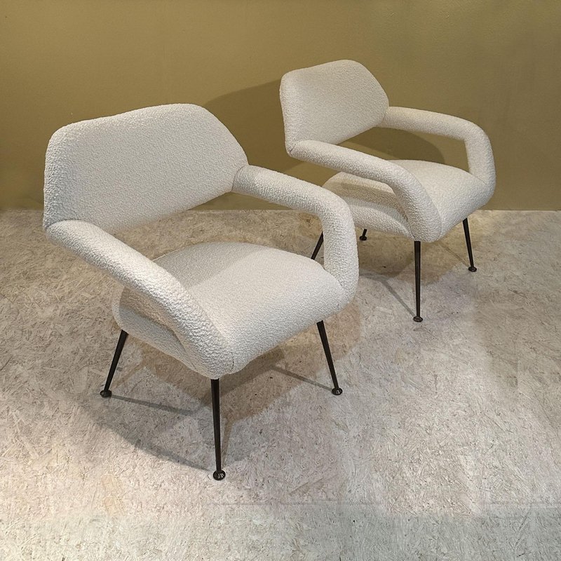 Set of Lounge Chairs in Pierre Frey attributed to Gastone Rinaldi for ...