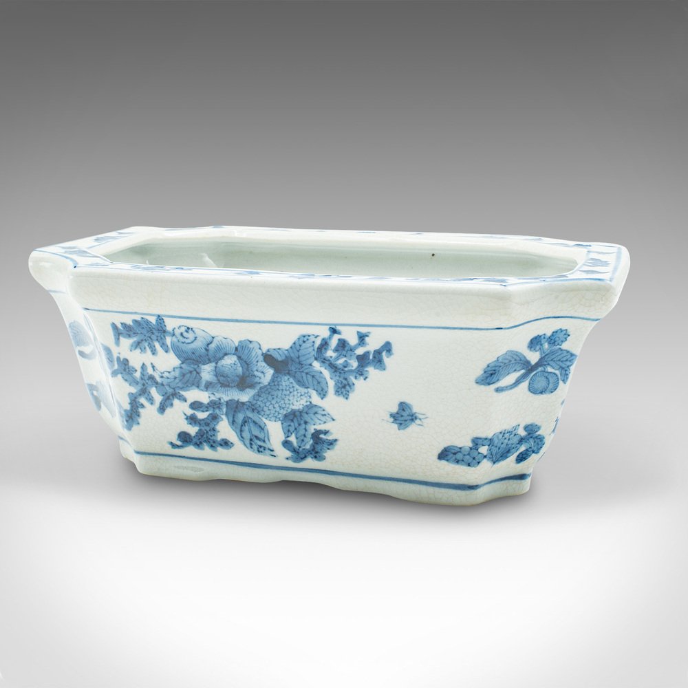 Chinese Blue and White Ceramic Window Box Planters, 1970s, Set of 2 for ...