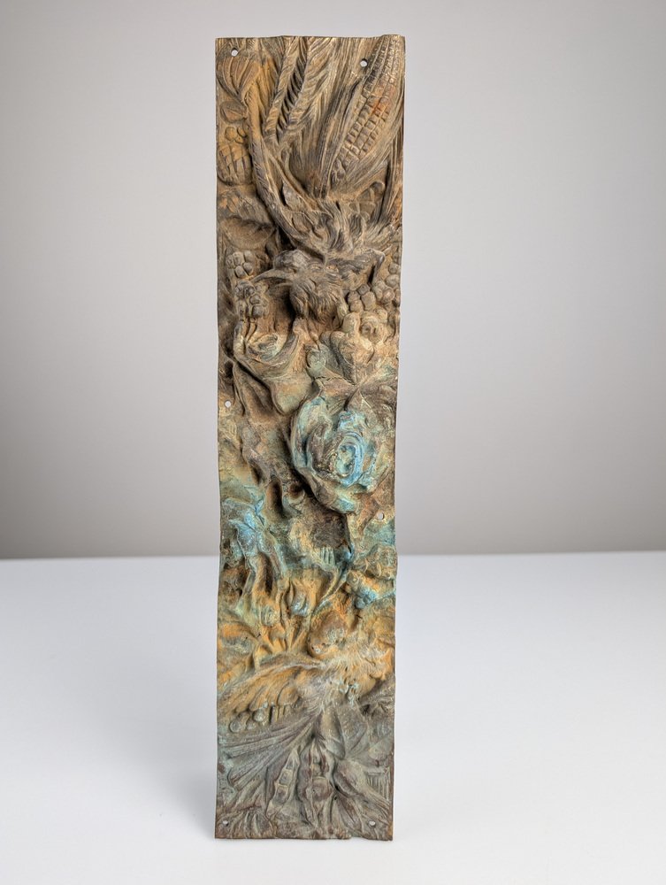 Antique Bronze Relief of Nature and Birds, 1900s for sale at Pamono