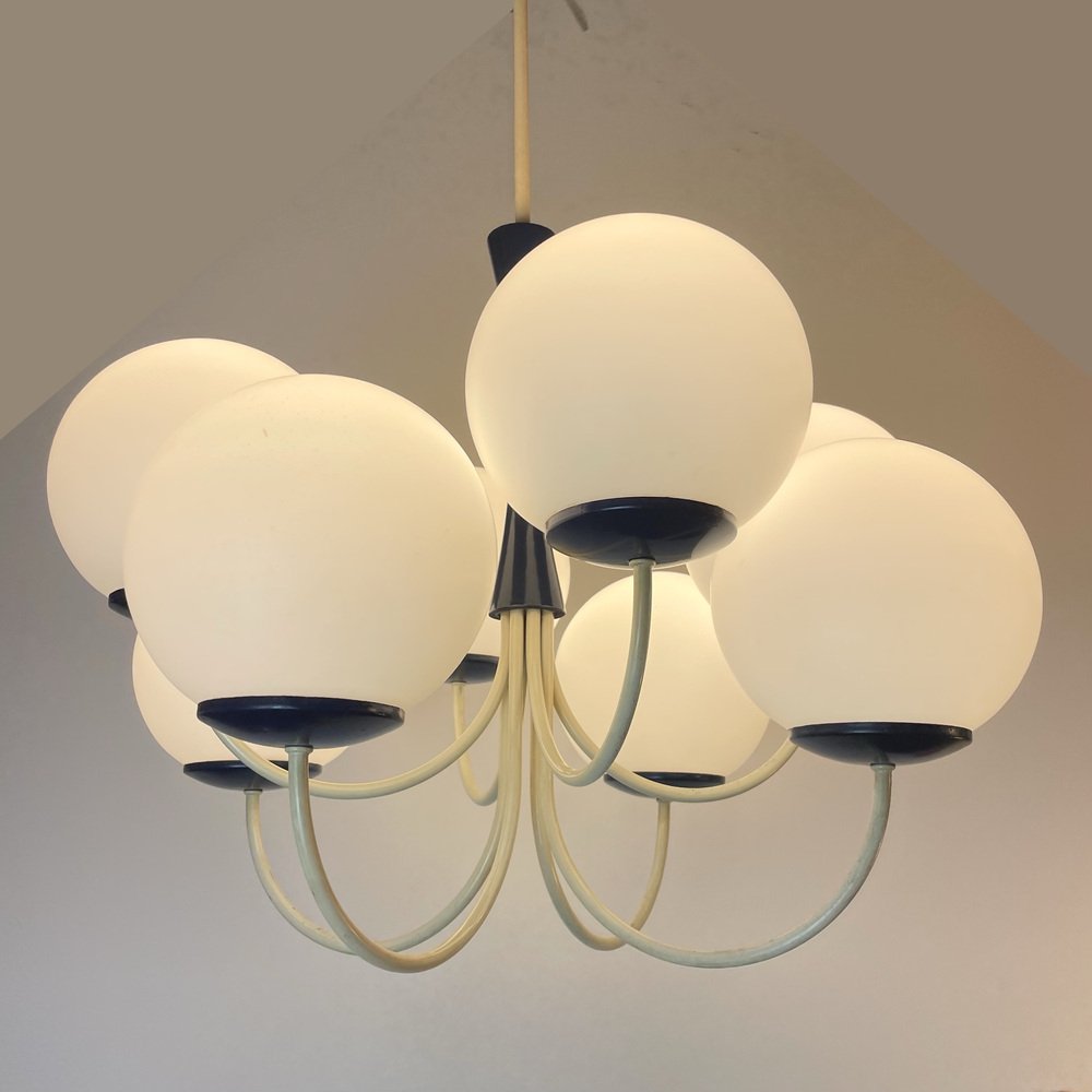 Italian Opaline Hanging Light, 1950s for sale at Pamono