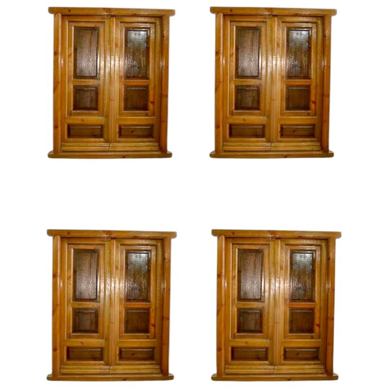 Antique European Oak Windows, Set of 4 for sale at Pamono