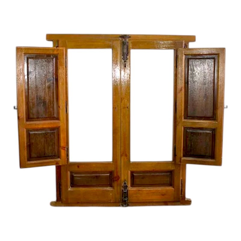Antique European Oak Windows, Set of 4 for sale at Pamono