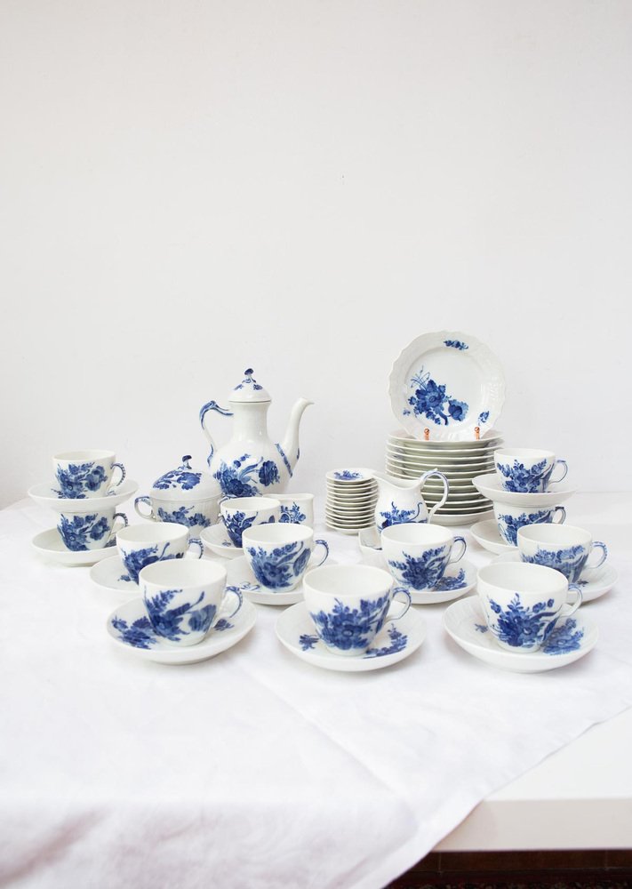 Blå Blomst Blue Flower Coffee Service from Royal Copenhagen, Set of 53 ...