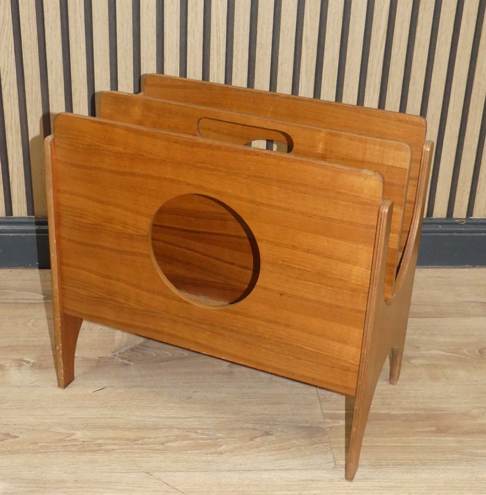 Walnut & Plywood Newspaper Rack, 1960s for sale at Pamono