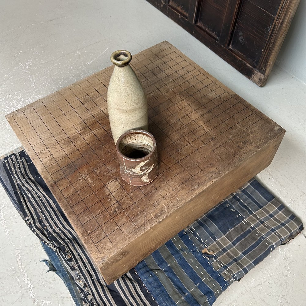 Go Board Low Keyaki Wood Table, Japan, 1920s for sale at Pamono