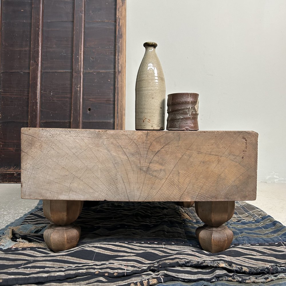 Go Board Low Keyaki Wood Table, Japan, 1920s for sale at Pamono