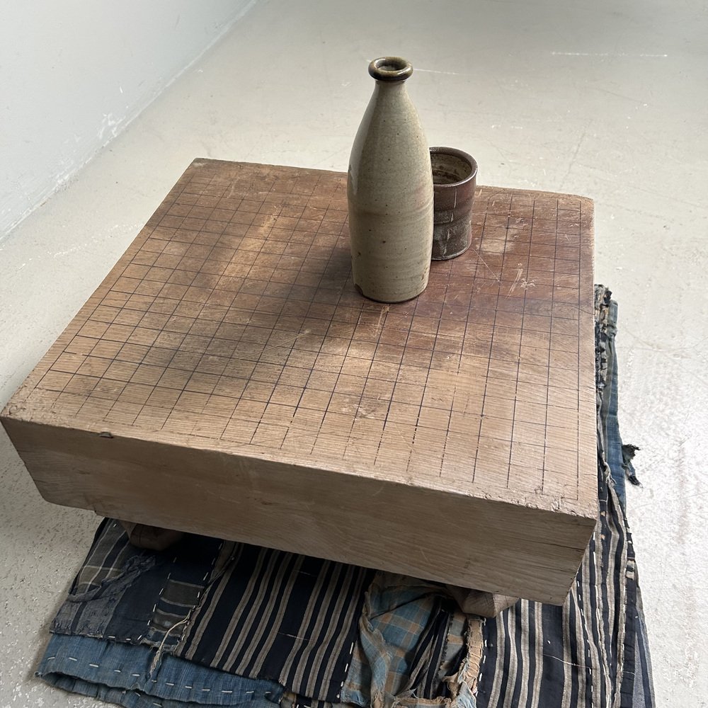 Go Board Low Keyaki Wood Table, Japan, 1920s for sale at Pamono