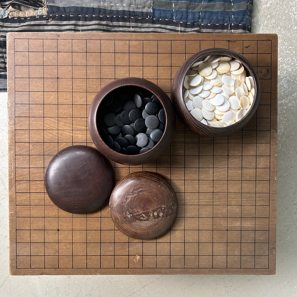 Vintage Go Game Board Goban Kaya, Japan, 1920, Set of 3 for sale at Pamono