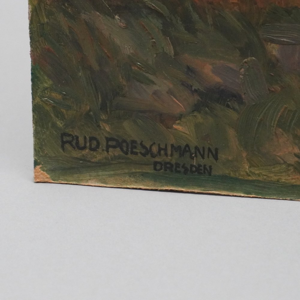 Rudolf Poeschmann, Gasthaus Zum Storchen, Dresden, Oil on Hardboard ...