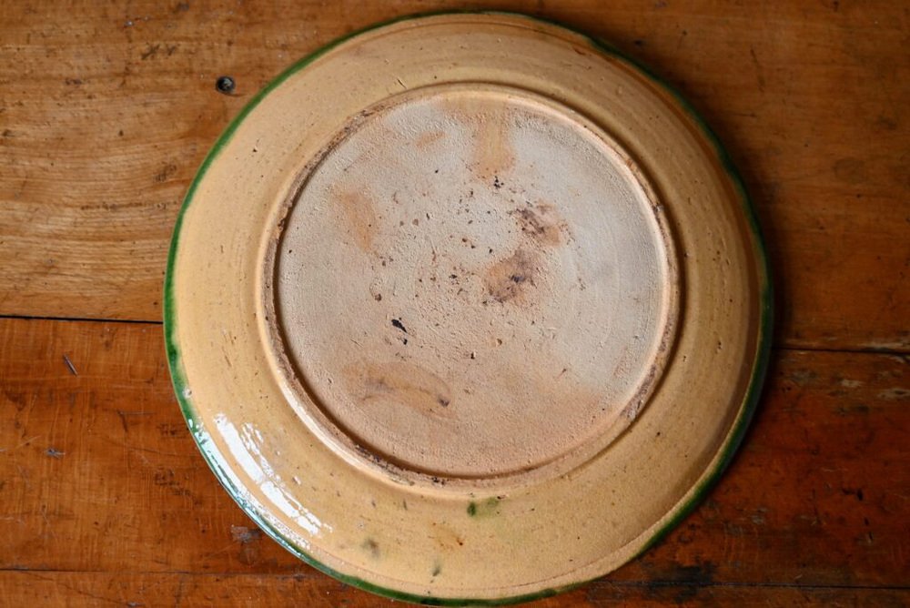 Large Alsatian Dish in Glazed Clay from Soufflenheim for sale at Pamono