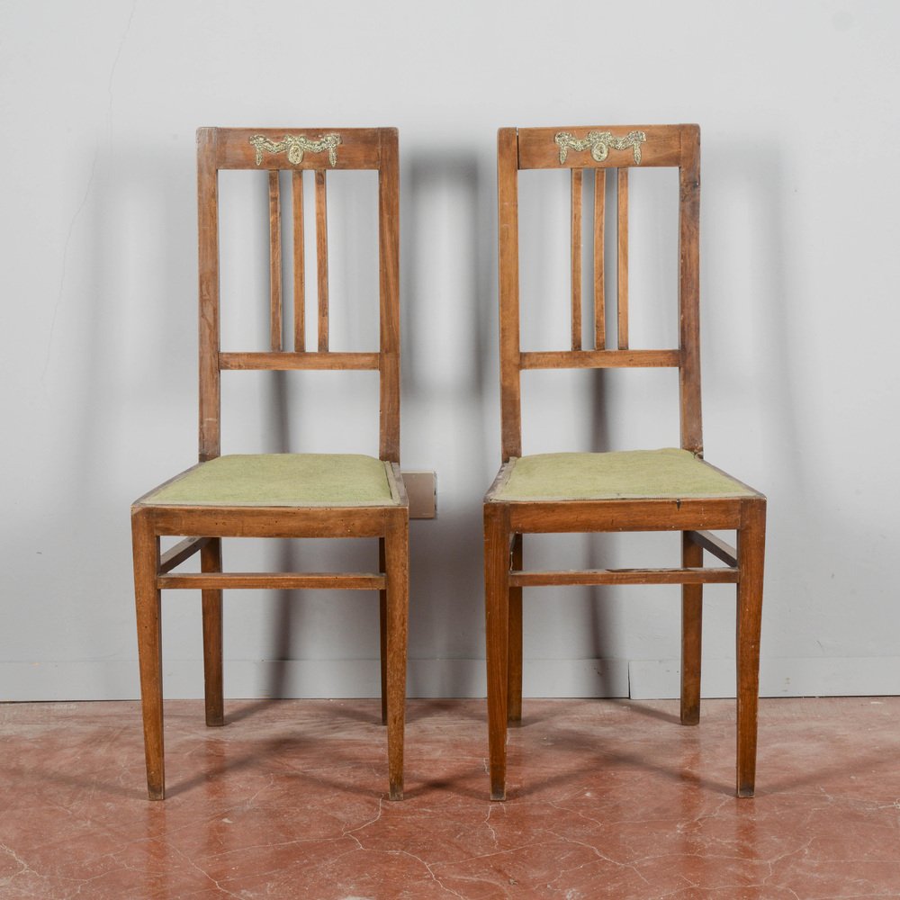 Set of Liberty Chairs with Metal Plaques, 1920s for sale at Pamono