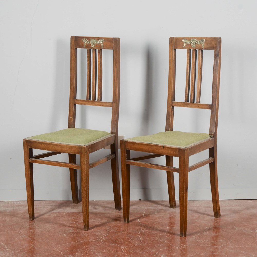 Set of Liberty Chairs with Metal Plaques, 1920s for sale at Pamono