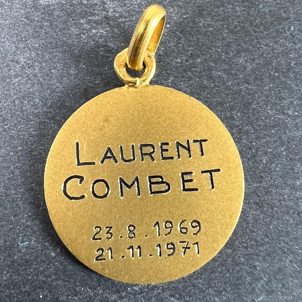 French Chi Rho Jesus Christ Alpha Omega 18k Yellow Gold Medal Pendant ...