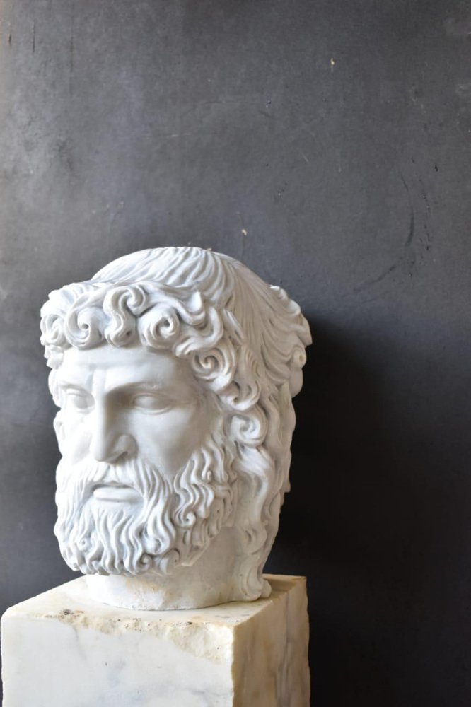 Hand-Carved Two-Headed Bust of Janus, Greek God of Transitions, Marble ...