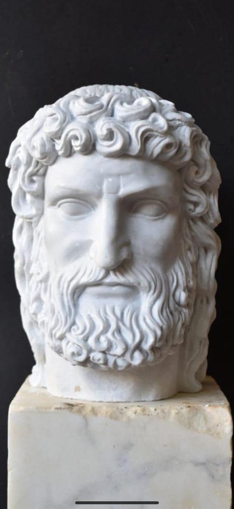 Hand-Carved Two-Headed Bust of Janus, Greek God of Transitions, Marble ...