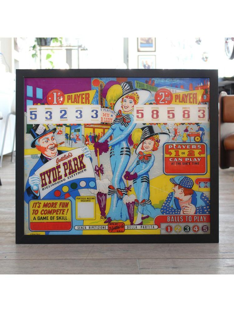 Hyde Park Pinball Machine Panel from D. Gottlieb's & Co, 1950s for sale ...