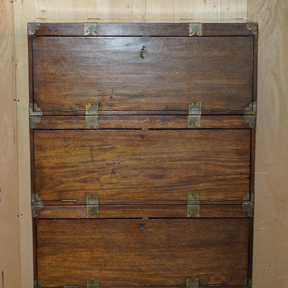 Antique Chinese Stackable Campaign Chests, 1880, Set of 4 for sale at ...