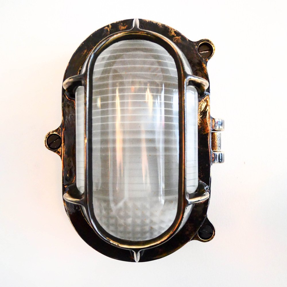 Holophane Wall Light in Bronze, 1950s for sale at Pamono