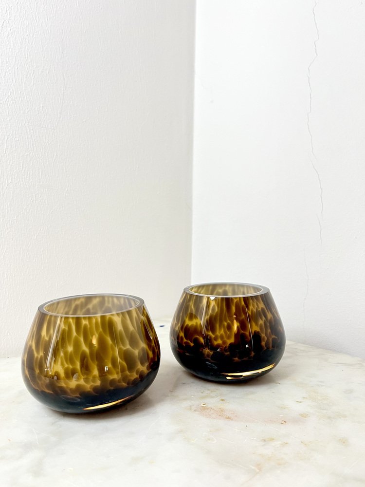 Vintage Leopard Pattern Glass Pieces from Hutschenreuther, Germany ...