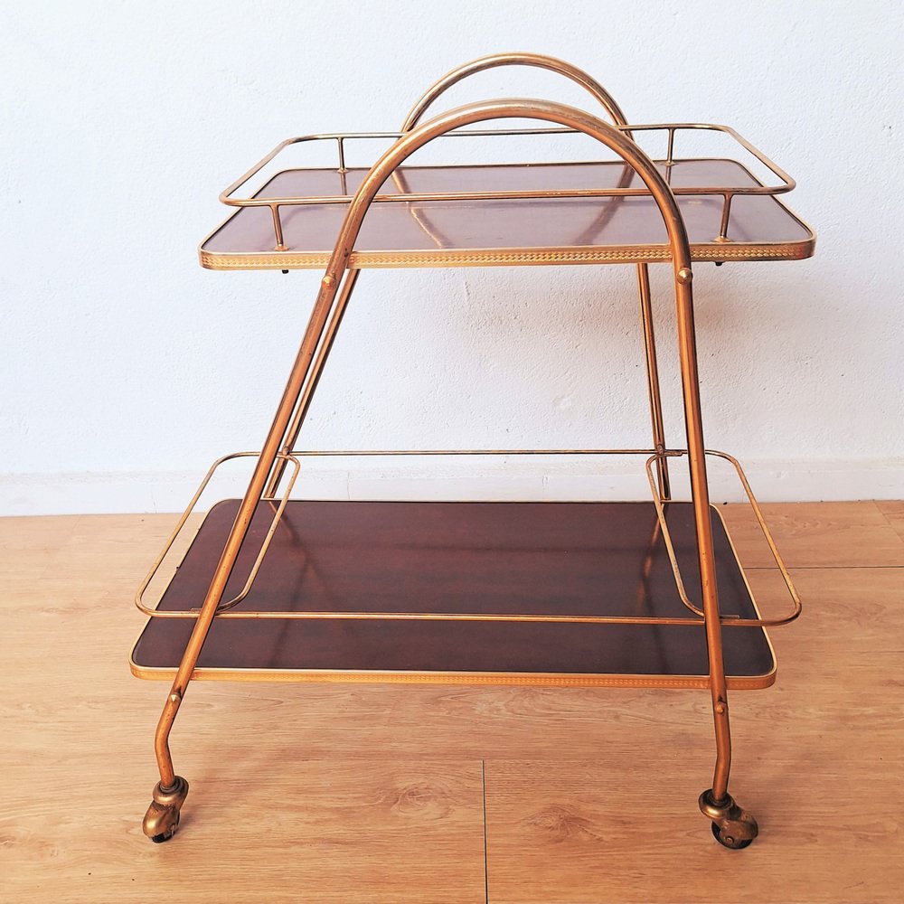 Two-Tier Vintage Serving Trolley, 1950s for sale at Pamono