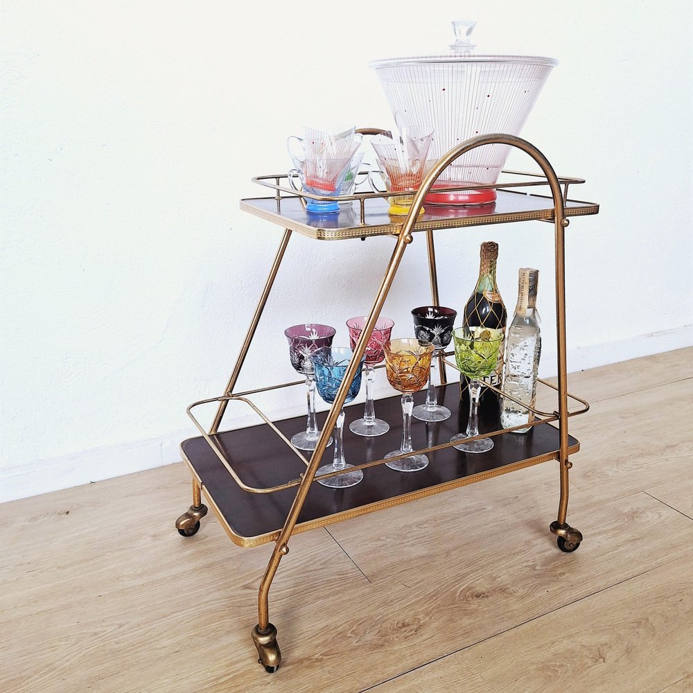 Two-Tier Vintage Serving Trolley, 1950s for sale at Pamono