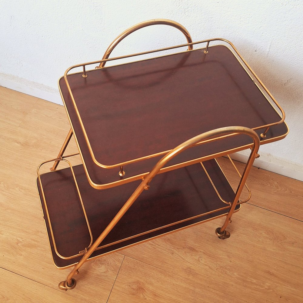 Two-Tier Vintage Serving Trolley, 1950s for sale at Pamono