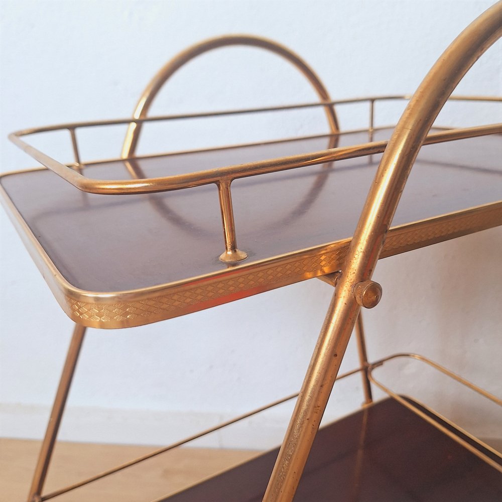 Two-Tier Vintage Serving Trolley, 1950s for sale at Pamono