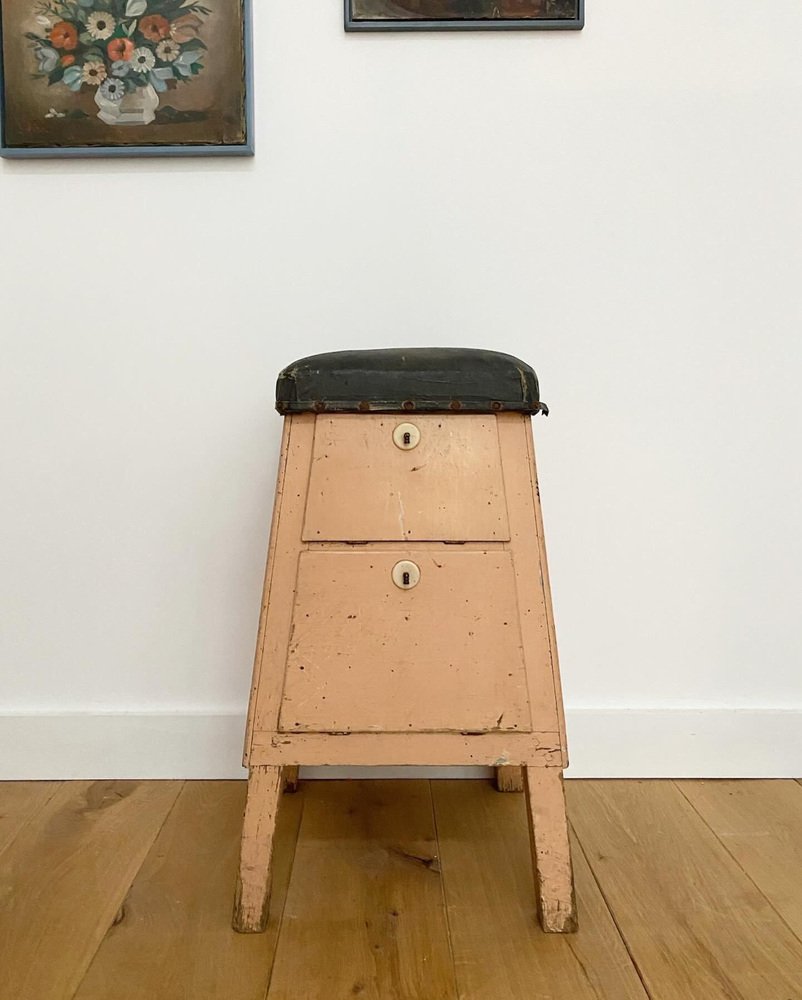 Peach Pink Seamstress Stool, 1920s for sale at Pamono