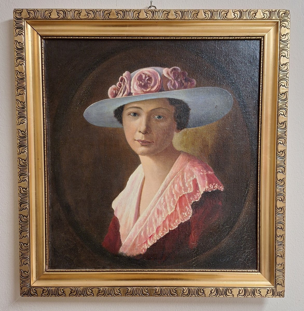 Portrait of a Lady, 1900s, Oil on Canvas & Plywood, Framed for sale at ...