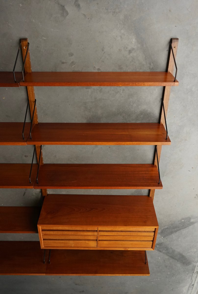 Mid-Century Danish Teak Wall Unit by Poul Cadovius for Cado, 1960s for ...