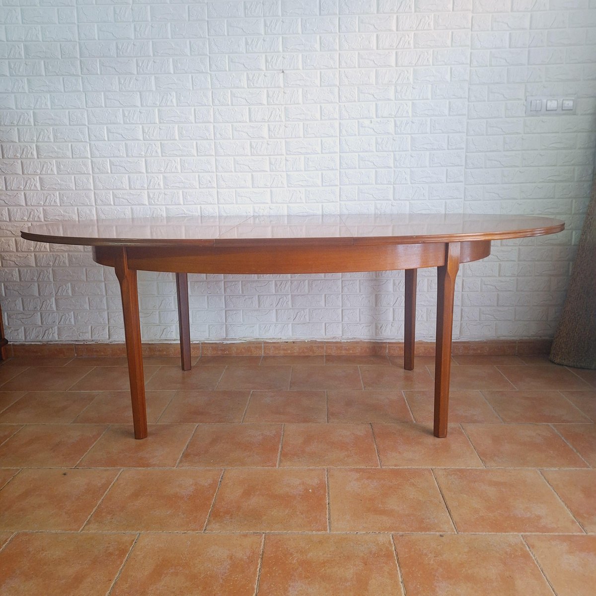 Mid-Century Modern Oval Extendable Dining Table in Teak, 1960s for sale ...