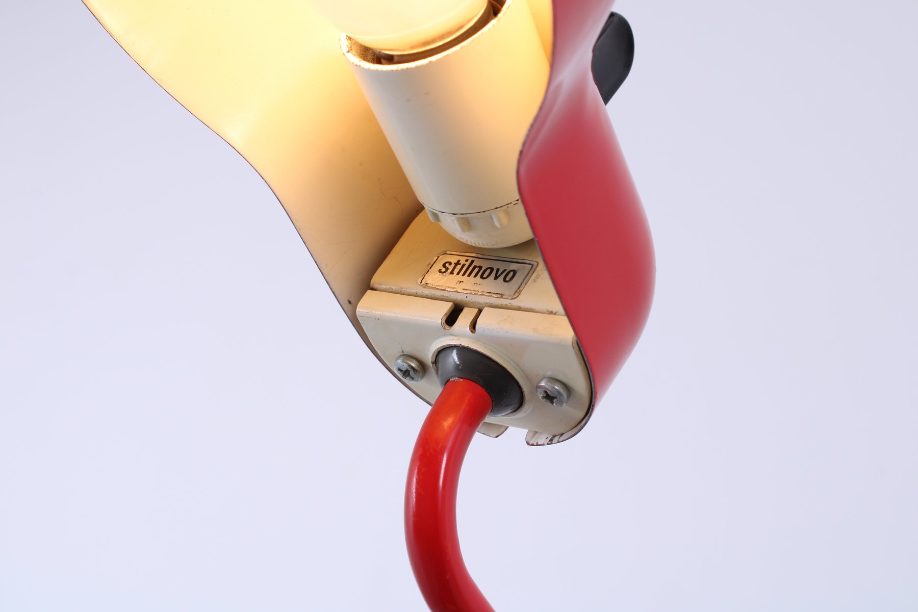 Red Adjustable Topo Wall Light from Stilnovo, 1970s for sale at Pamono