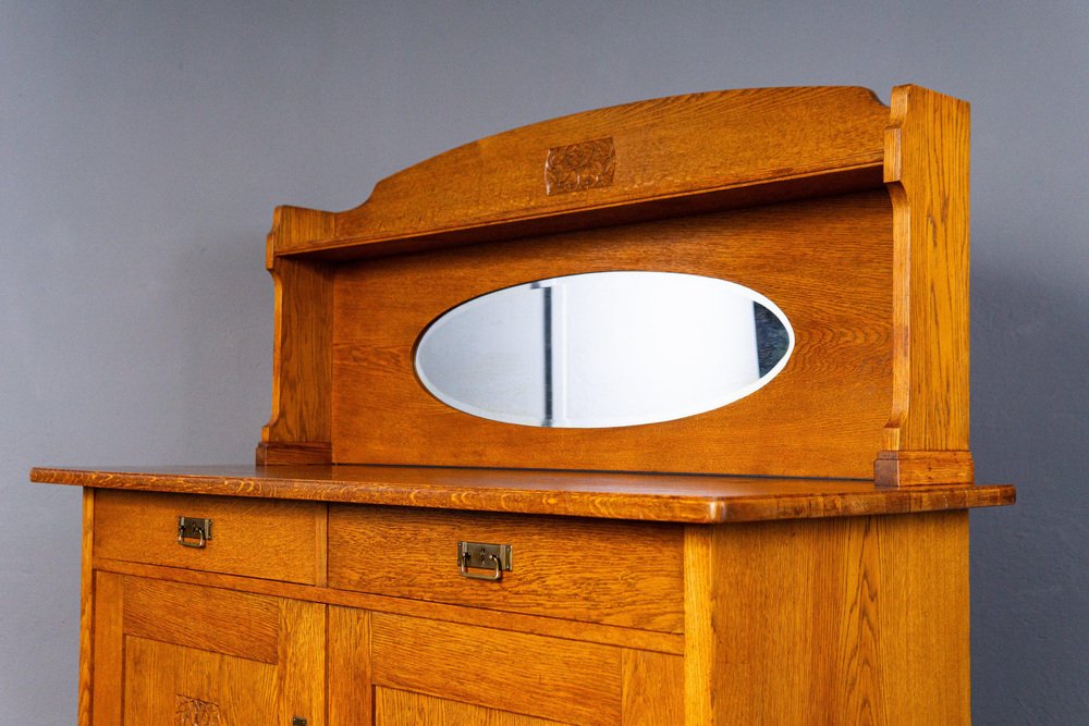 Art Nouveau Sideboard with Mirror Attachment for sale at Pamono