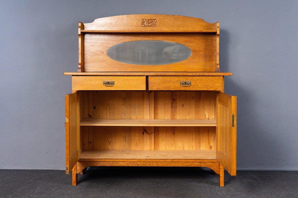 Art Nouveau Sideboard with Mirror Attachment for sale at Pamono