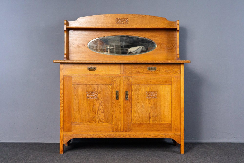 Art Nouveau Sideboard with Mirror Attachment for sale at Pamono