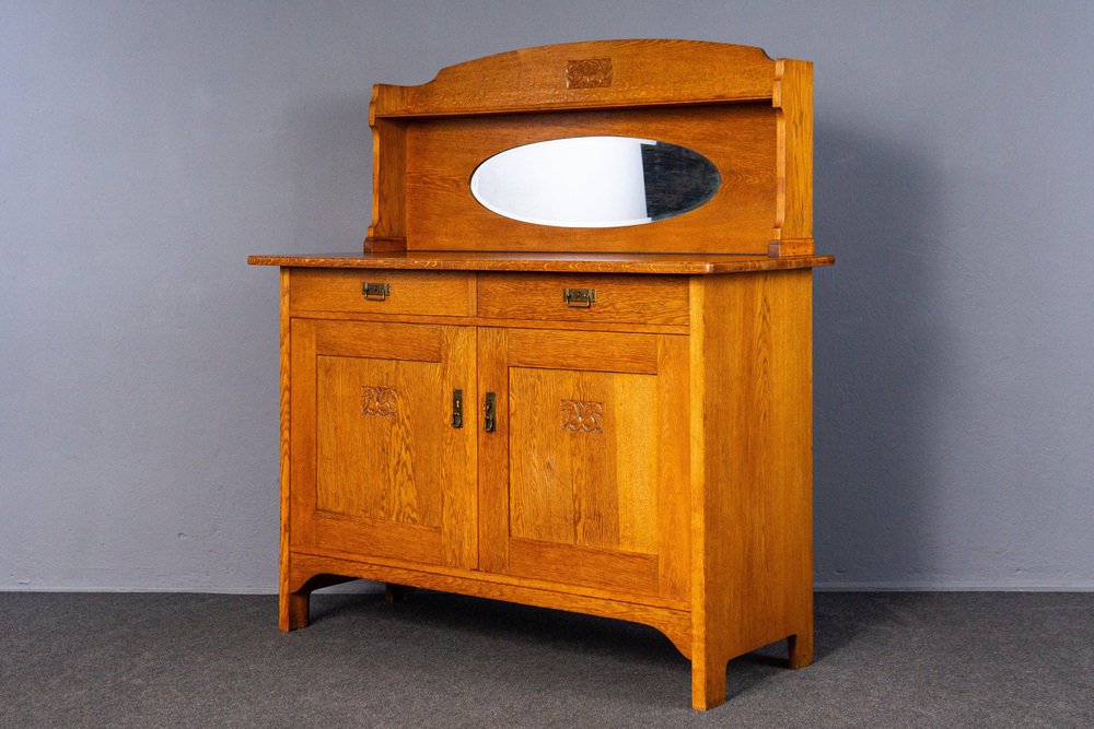 Art Nouveau Sideboard with Mirror Attachment for sale at Pamono